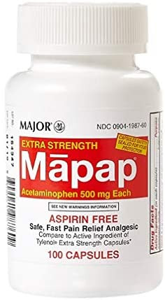 Major Mapap Acetaminophen 500mg Capsules 100 ct - drugsupplystore.com