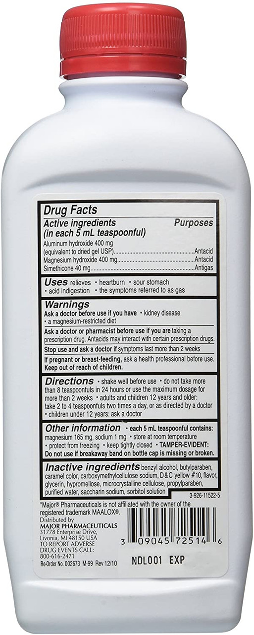Mintox Maximum Strength Antacid Anti-Gas Liquid Generic for Maalox Max ...
