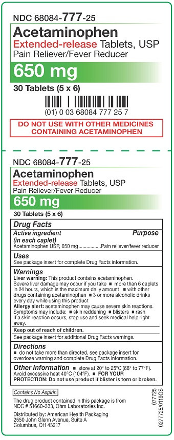 Acetaminophen Extended-Release 650mg Tablets 30 Unit Dose ...