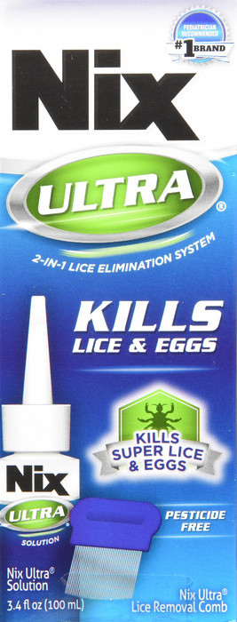 Nix Ultra Lice & Nits Treatment Kills Super Lice & Eggs 3.4oz ...