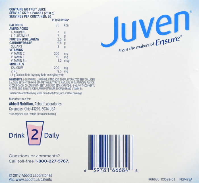 Juven Fruit Punch Therapeutic Nutrition Powder 30 x 28.8 GM ...