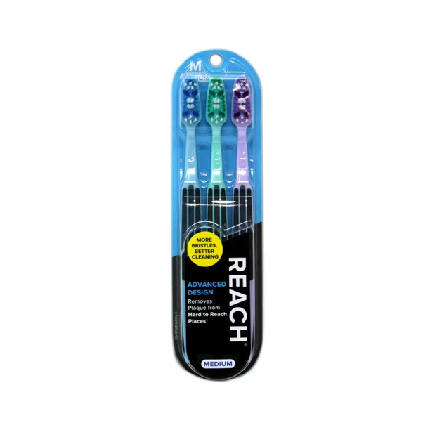 BL Reach Toothbrush Advanced Design Medium 3 Count (6 Pieces ...