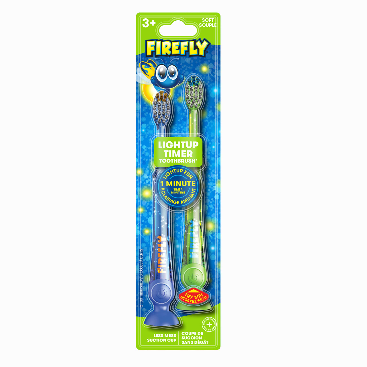 BL Firefly Toothbrush With Light Up Timer 1 Minute 2 Count (6 Pieces ...