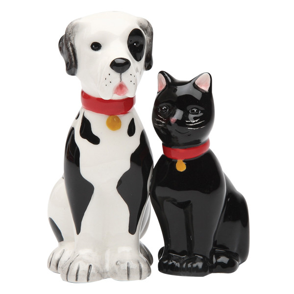 PT Cat and Dog Good Friends Salt and Pepper Shaker Set ...