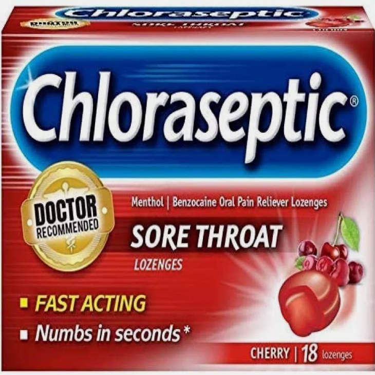 Chloraseptic Liquid Center Sore Throat Lozenges Cherry Flavor 18 Count ...