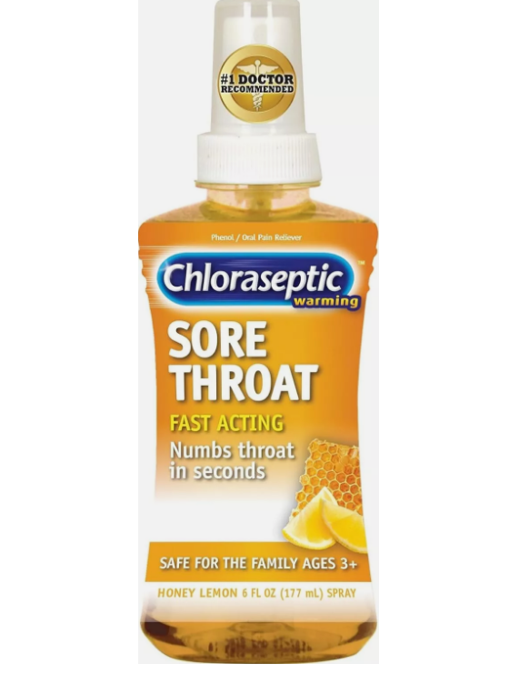 Chloraseptic Warming Sore Throat Lozenges Real Honey Lemon 6 fl oz ...