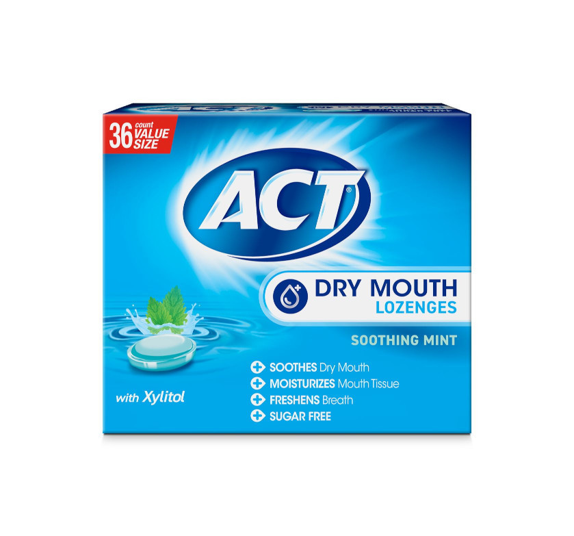 ACT Dry Mouth Lozenges with Xylitol Soothing Mint 36 Lozenges ...