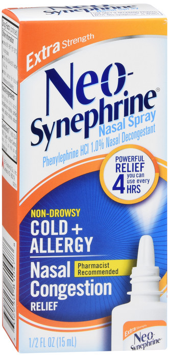 Neo-Synephrine Extra Strength Phenylephrine HCl 1.0% Nasal Decongestant ...