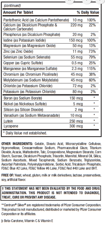 Major CetraVite Senior with Antioxidant Nutrients for Age 50 + Adults ...