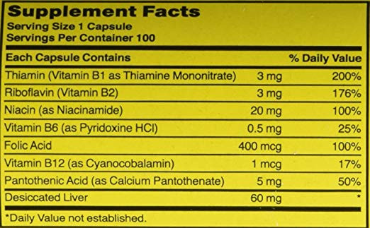 Natures Blend B Complex Capsules 100ct - drugsupplystore.com