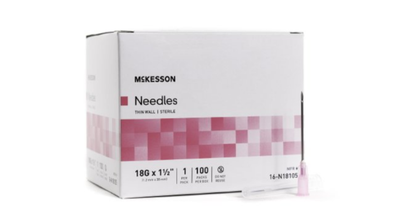 McKesson Hypodermic Needle Without Safety 18 Gauge
