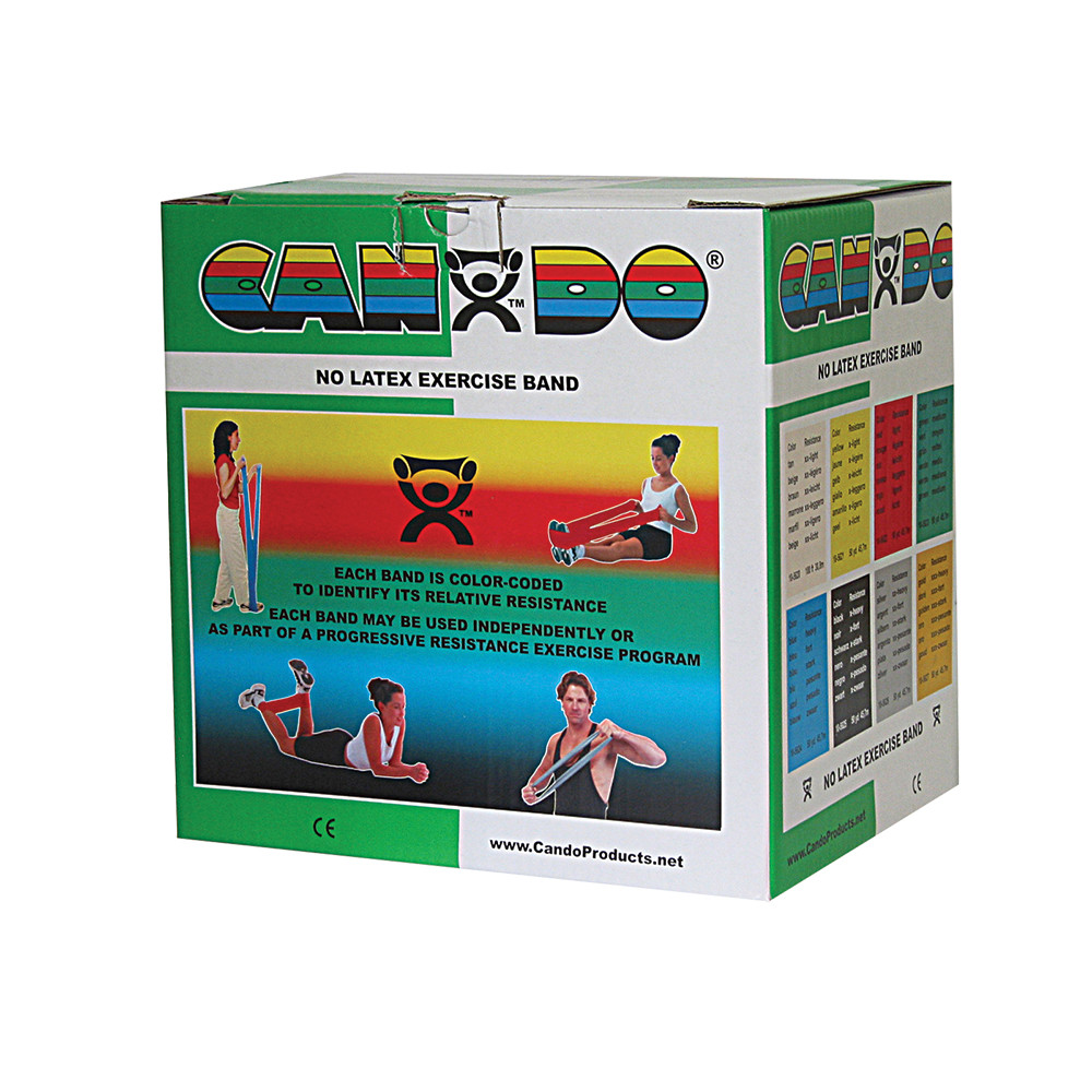 CANDO EXERCISE BAND, LATEX FREE, 50YD, RED