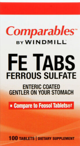 FE Tabs 325 MG Ferrous Sulfate 100 Counts