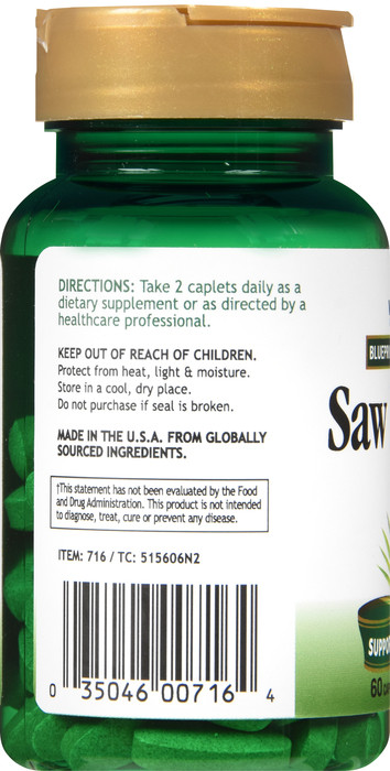 Windmill Saw Palmetto 560mg 60 Caplets - drugsupplystore.com