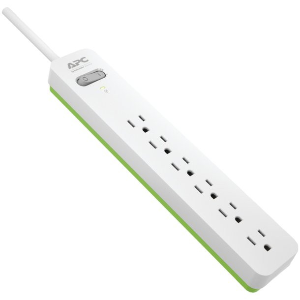 APC 6-Outlet SurgeArrest® Surge Protector, 6ft Cord (White ...