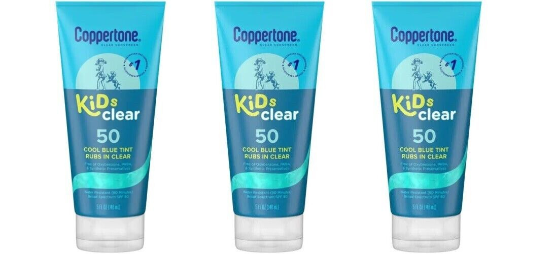 BL Coppertone Spf 50 Kids Clear Cool Blue Tint 5oz - Pack of 3 ...