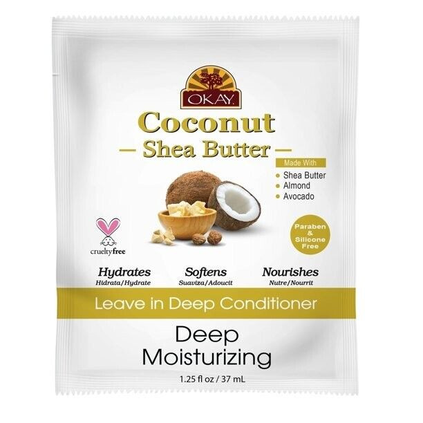 BL Okay Leave-In Deep Conditioner Packs Coconut & Shea Butter (12 Hair ...