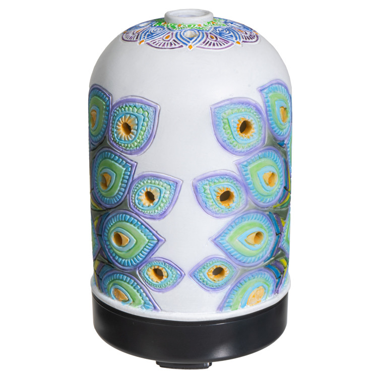 PT Peacock Hand Painted Resin Aroma Diffuser - drugsupplystore.com