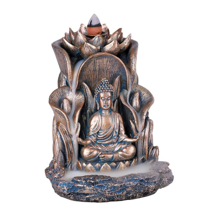 PT Buddha Hand Painted Resin Backflow Incense Burner - drugsupplystore.com