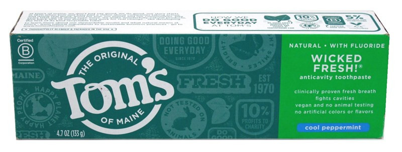 Toms Nat Toothpaste Wicked Fresh Cool Peppermint 4.7 oz X 3 Packs ...