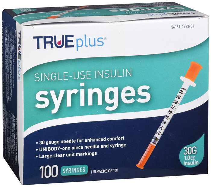 Trueplus Syringe 5/16" 30gx1cc 100ct - drugsupplystore.com