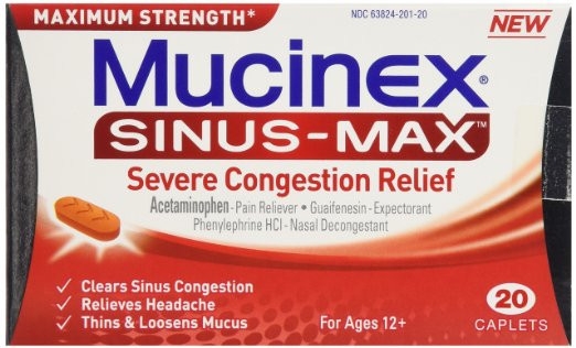 MUCINEX SINUS-MAX SEVERE CONGEST TAB 20C.