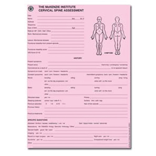 THORACIC SPINE ASSESSMENT FORMS PAD, 50/PAD
