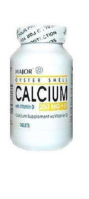 Major, Oyster Shell Calcium with Vitamin D, Tablet, 250mg