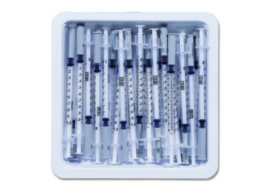 SafetyGlide Allergy Tray 1 mL 27 Gauge 1/2 Inch