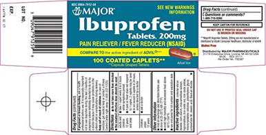 IBUPROFEN 200MG CPLTS IBUPROFEN-200 MG Brown 100 CAPLETS