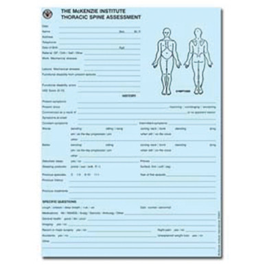THORACIC SPINE ASSESSMENT FORMS PAD, 50/PAD