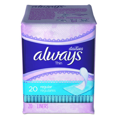 Always Unscented Thin Pantiliners Regular Pack of 24x20 ...