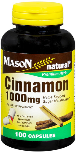 Mason Natural Cinnamon 1000 mg 100 Capsules - drugsupplystore.com