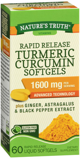 Nature's Truth Rapid Release Turmeric Curcumin 1600mg + Ginger ...