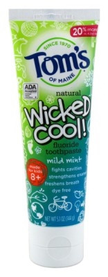 BL Toms Natural Toothpaste Kids 8+ Wicked Cool Mild Mint 5.1oz - Pack ...