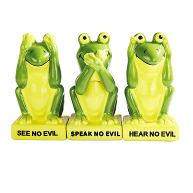 PT Froggy See No Evil Speak No Evil Hear No Evil Toothpick Holder and ...