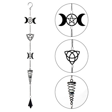 PT Black Triple Moon Powder Coated Metal Hanging Decoration ...