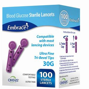 IND Omnis Health Embrace Ultra Fine Lancets 30G - drugsupplystore.com