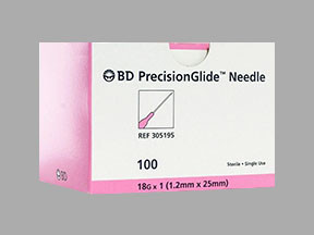 BD NEED DISP Only 18 Gauge 1 inch 100/box 305195