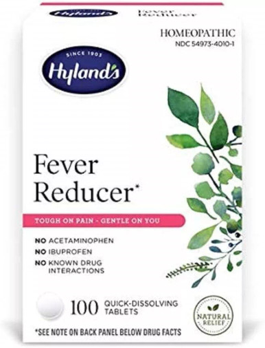 Hyland's Fever Reducer Natural Relief Cold & Flu Medicine Adults 100 ...