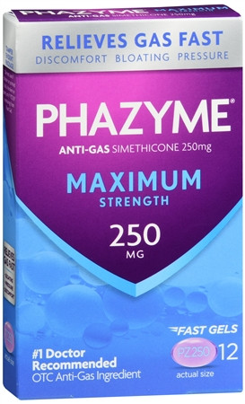 Phazyme Maximum Strength Gas and Bloating Relief 250 mg Simethicone 12 ...