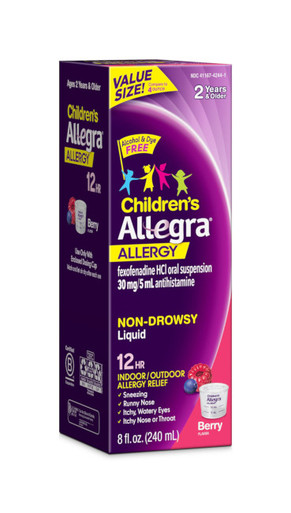 Allegra 30 mg Children's 12HR Allergy Relief Non-drowsy Antihistamine ...