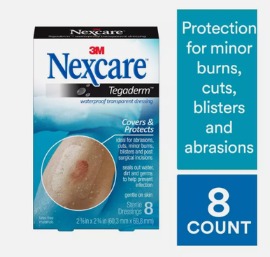 Nexcare Tegaderm Waterproof Transparent Dressing 2 3/8 Inch x 2 3/4 ...