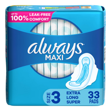 Feminine Pad Always® Maxi With Wings Regular Absorbency PACK/33 ...