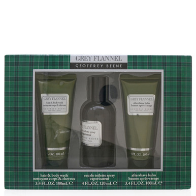 GREY FLANNEL/GEOFFREY BEENE 3 PC. SET (M) EDT SPRAY 4.0 OZ AFTER SHAVE ...