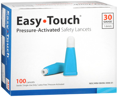 Easy Touch Pressure-Activated Safety Lancets 30 Gauge 100 EA ...