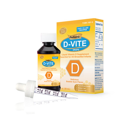 Pedriatic D-Vite Drops Bubble Gum 400IU/mL 50mL - drugsupplystore.com