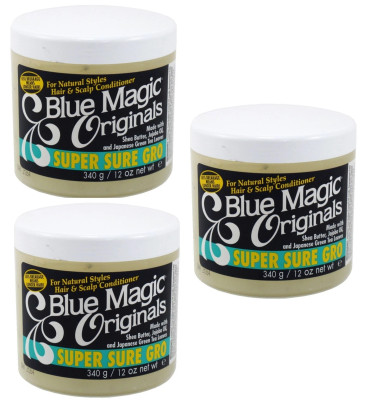 BL Blue Magic Super Sure Gro Hair & Scalp Conditioner 12oz X 3 Packs ...