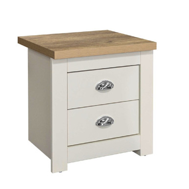 Highgate Cream and Oak 2 Drawer Bedside - Trade Beds Direct