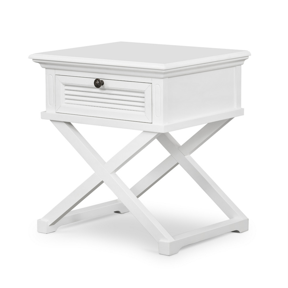Hamptons Shutter Side Table White by Maison Living - Maison Living